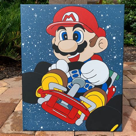 16x20 Super Mario Kart Custom Acrylic Painting Etsy