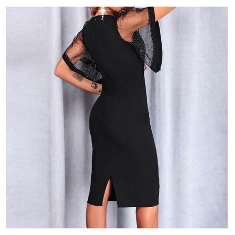 Sexy Robe Moulante Femme Bordeau Col V Grande Taille Robe De Soir E