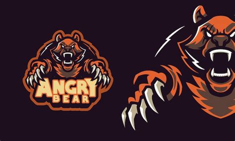 Premium Vector Angry Grizzly Bear Sports Logo Mascot Illustration