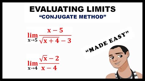 evaluating limits using conjugate basic calculus youtube
