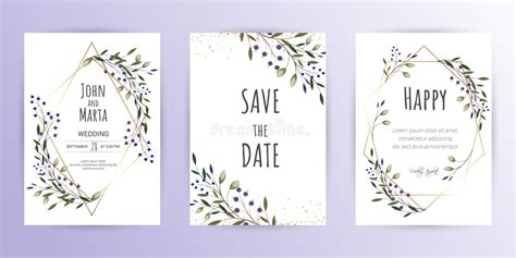 Sistema Floral De La Invitaci n De La Boda EPS10 Ilustración del Vector