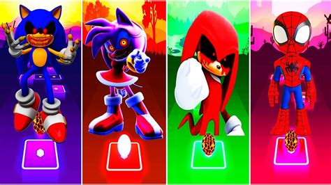Sonic Exe Vs Knuckles Exe Vs Amy Rose Exe Vs Spider Man Tiles Hop