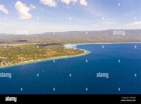 Coast Of Cebu Island Moalboal Philippines Top View Philippine Boats