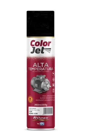 Tinta Spray Alta Temperatura 350ml Preto Fosco Color Jet Renner