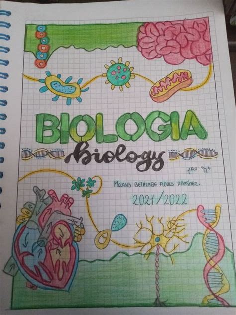 Portadas de biología bonitas ideas fáciles