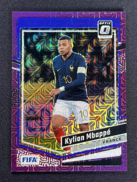 2023 24 PANINI DONRUSS optique FIFA Kylian Mbappé violet Mojo Prizm