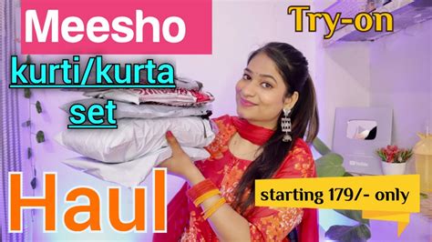 Huge MEESHO Kurti Haul Starting At Rs 179 Only Try On Haul