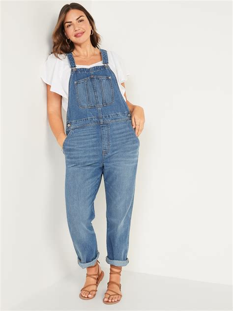 Slouchy Straight Non Stretch Workwear Jean Overalls Old Navy
