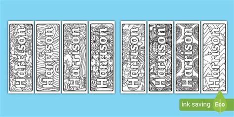 FREE Harrison Mindfulness Name Colouring Bookmarks