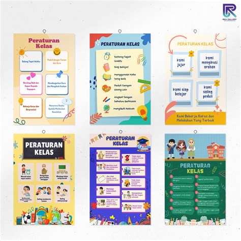 Jual RHA GALLERY Hiasan Dinding Peraturan Kelas Siswa Eestetik Dekorasi