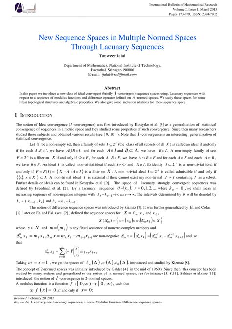 pdf new sequence spaces in multiple normed spaces through lacunary sequences