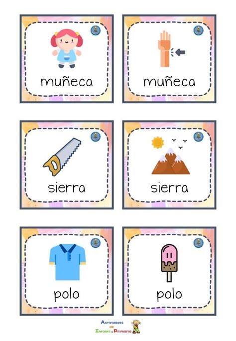 Tarjetas Ilustrativas Palabras Polis Micas Spanish Classroom