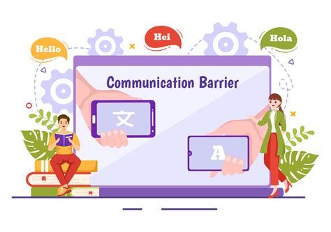 Communication Barrier Vector Illustration With Bad Communications