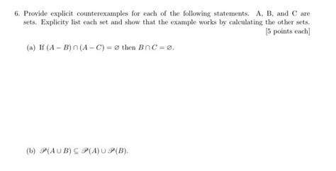 solved 6 provide explicit counterexamples for each of the