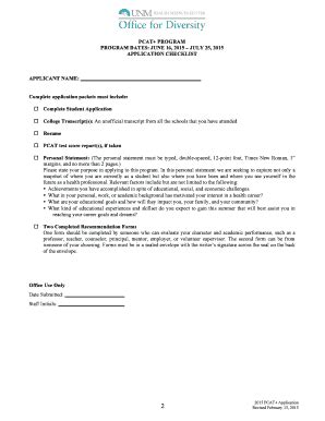 Fillable Online Hsc Unm PHARMACY COLLEGE ADMISSION TEST PROGRAM Hsc