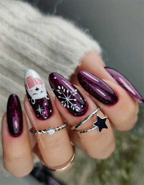 50 Christmas Holiday Nails For A Festive Look Shimmery Plum Nails
