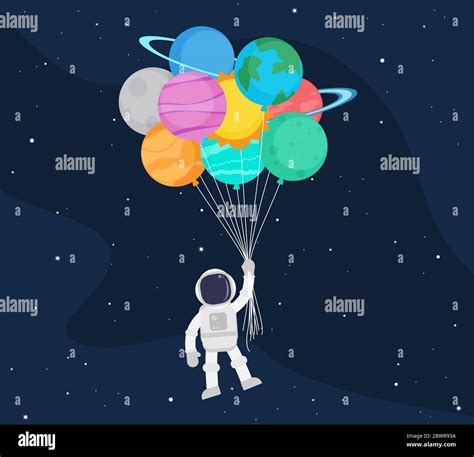 Cartoon Astronaut Floating In Space