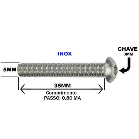 Parafuso Sextavado Interno Allen Abaulada Inox Ma X A Iso