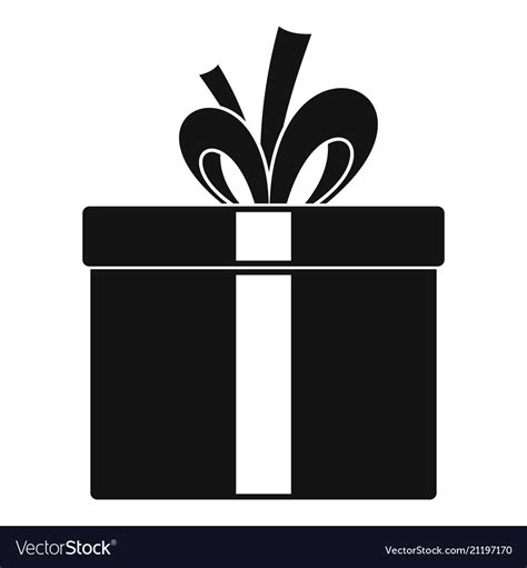 Gift Box Icon Simple Style Royalty Free Vector Image