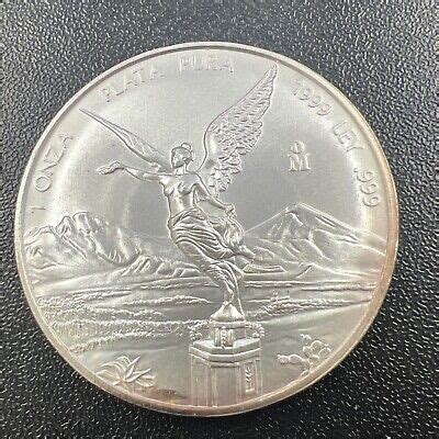 1999 Mo 1 Oz Onza Mexico Libertad ULTRA Gem BU UNC Ley 999 Plata Pura