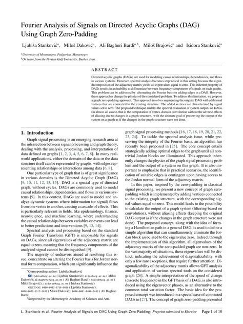 pdf fourier analysis of signals on directed acyclic graphs dag using graph zero padding