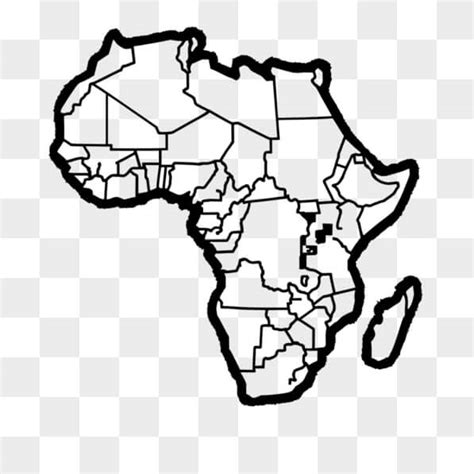 Descarga Mapa Detallado de África con Continentes Etiquetados Sketches