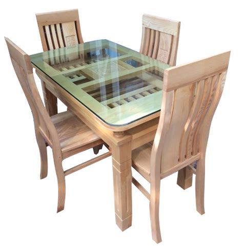 Glass Top Teak Wood Dining Table Set At Rs 24000 Set In Coimbatore ID
