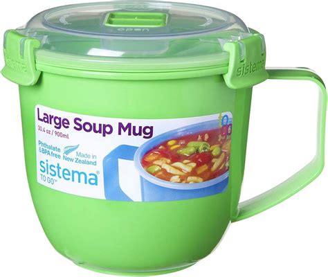 Sistema Grande Klip It Mug à soupe pour micro ondes 900 ml Vert