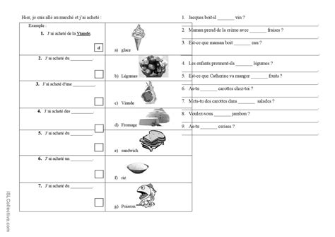 Alimentation guide de grammaire Français FLE fiches pedagogiques pdf doc