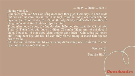 Viết một bức thư cho người bạn ở xa