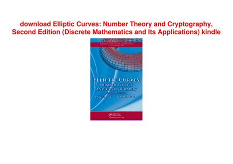 ppt download elliptic curves number theory and cryptography second edition discre