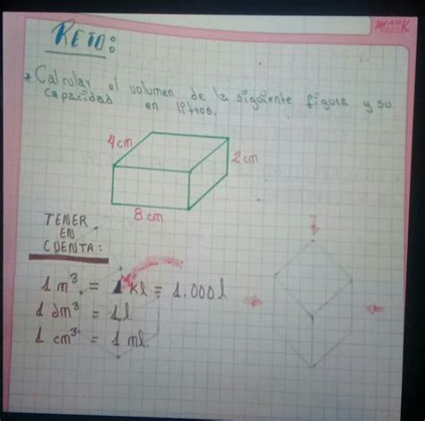 Calcula El Volumen De La Siguiente Figura Si Las Medidas Est N En The
