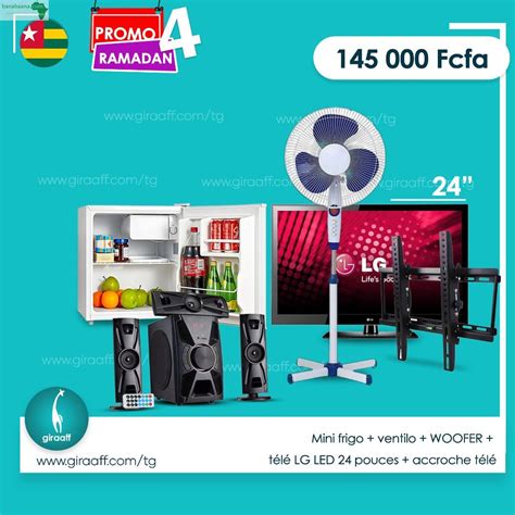 Electroménager Mini frigo ventilo woofer télé LG LED 24 pouces accroche