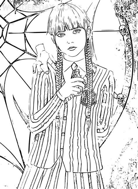 Coloriages Mercredi Addams 22 Coloriages Sur Wonder Day