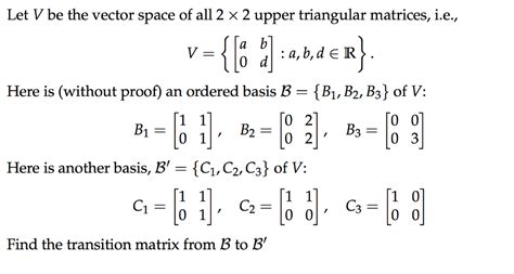 solved let v be the vector space of all 2x2 upper triangular