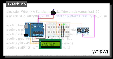 Sistem Monitoring Jarak Aman Kendaraan Terhadap Kendaraan Didepan Wokwi Esp32 Stm32 Arduino