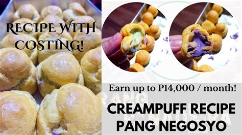 CREAMPUFF RECIPE PANG NEGOSYO BUSINESS YouTube