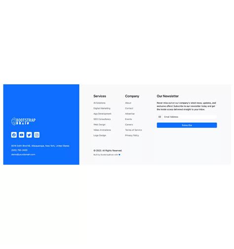 Bootstrap Footer Design Template Example Bootstrapbrain