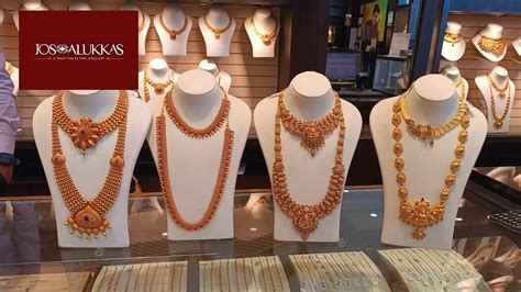 Jos Alukkas Gold Antique Necklace Haram Collections Wedding