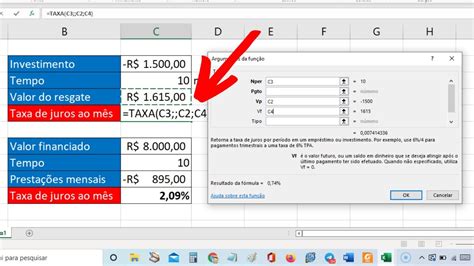 Como Calcular Taxa De Juros Ao M S No Excel Youtube