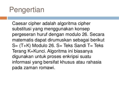 metode enkripsi caesar cipher