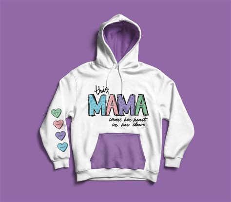 This Mama Wears Her Heart On Her Sleeve Svg Valentine Day Svg Instant
