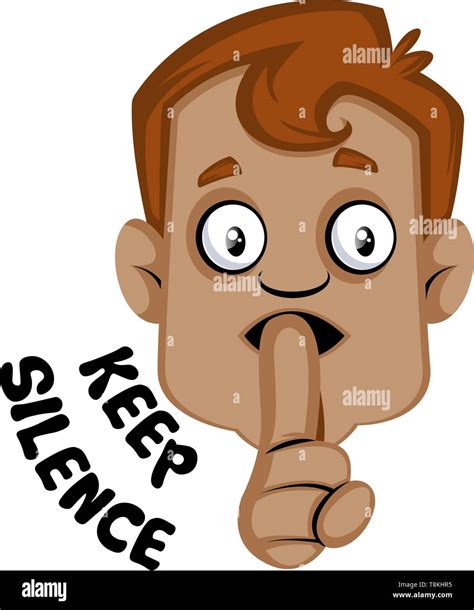 Human Emoji With Keep Silence Expression Illustration Vector On White