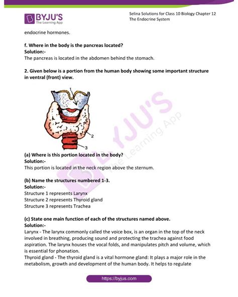 Selina Solutions Concise Biology Class 10 Chapter 12 The Endocrine