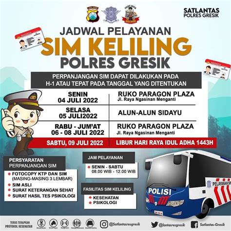 Jadwal Sim Keliling Gresik Juli 2022 Minggu Ke 1