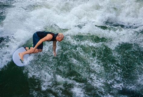 English Garden River Surfing Beer And Naked Sunbathing