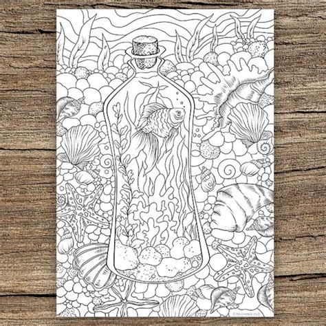 Underwater Printable Adult Coloring Page From Favoreads Coloring Book