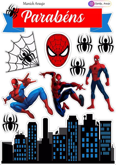 Topper Homem Aranha Artofit