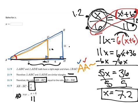 solving proportions in similar triangles math showme