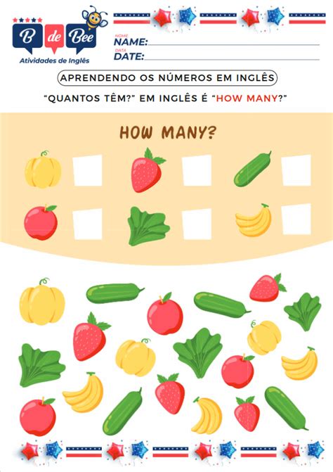 5 atividades números em inglês para educação infantil